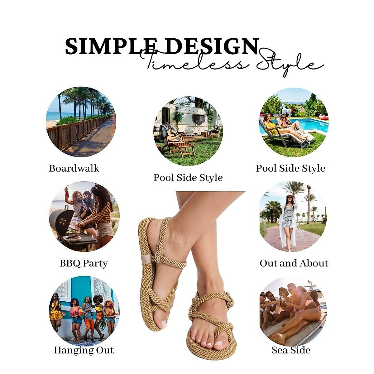 Women's Sandals - Handmade Rope Sandals, JC, Gladiator Style| Beach and Casual Wear |Stylish, Comfortable, Breathable-Bronze