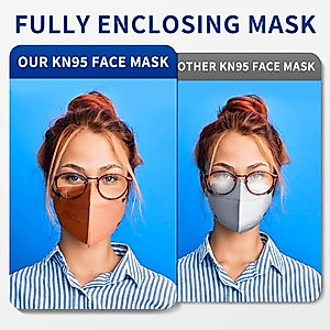 KN95 Face Masks Adults Disposable - 100 Pack KN95 Masks Protective Comfortable KN95 Masks 5-Layer KN95 Breathable Safety Face Masks & 5 Adjustable Mask Holder KN95 Masks 10 Colors