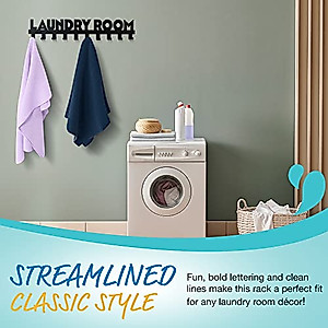 STAR SPLASH Large Laundry Room Towel Rack - Laundry Room Decor and Accessories - Laundry Signs for Laundry Decor - Perfect Mudroom Laundry Room Sign and Laundry Room Wall Decor - Laundry Wall Decor