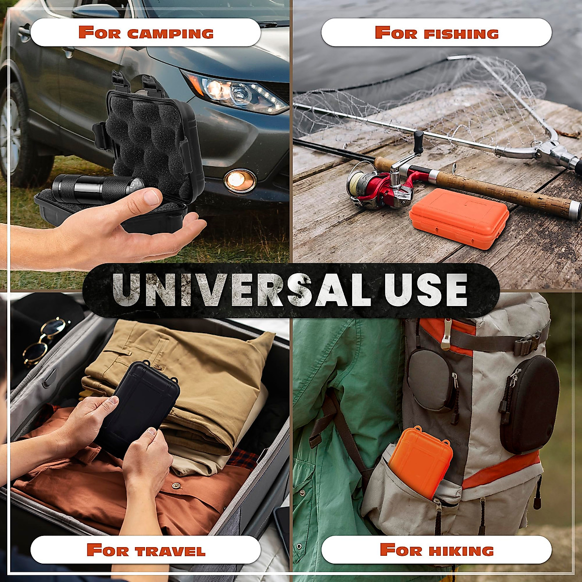 The Little Green Change 2Pcs Small Waterproof Box - Waterproof Hard Case with Foam Waterproof Case Flash Drive Storage Case Geocache Containers - Waterproof Storage Box