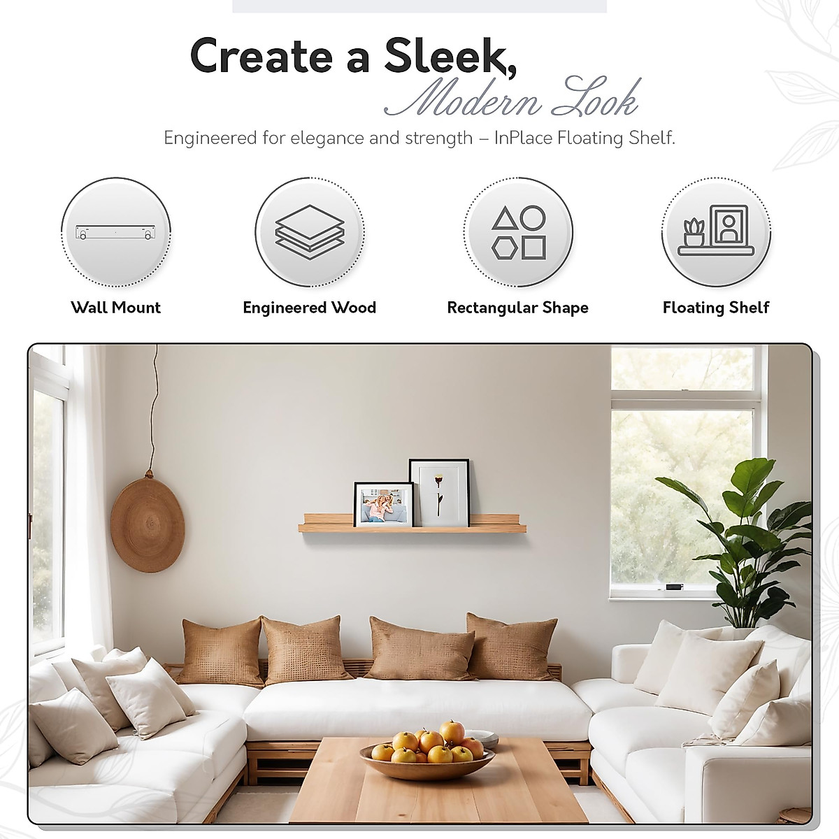 InPlace Shelving 0191826 Stafford Wall Mountable Shelf, Unfinished, 31-Inch Wide by 4-Inch Deep by 5-Inch High