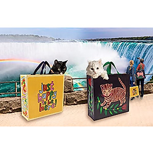 Blue Q Shopper - Tiger Kitten. Reusable grocery bag, sturdy, easy-to-clean, 15" h x 16" w x 6" d. Made from 95% recycled material.