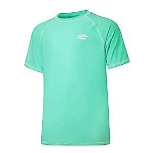 Willit Men's Rashguard Swim Shirts UPF 50+ Sun Protection Shirts Short Sleeve SPF Quick Dry Beach Shirt Light Green L
