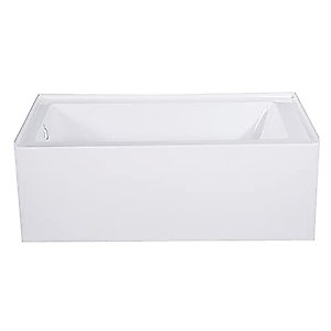 Kingston Brass Aqua Eden VTAP543022L 54-Inch Acrylic Alcove Tub with Left Hand Drain, White