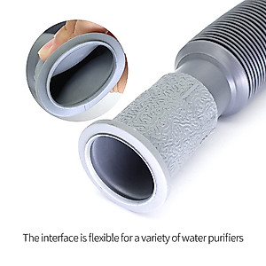 OLIREXD Universal Wash Basin Sink Drain Pipe, 1-1/4 Inch Install Diameter Plastic Flexible and Expandable Drain Pipe for Kitchen Bathroom Sink, Gray