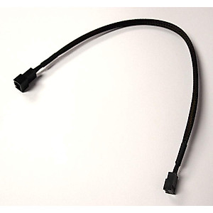 OKGEAR 3-Pin Fan Extension Cable with Black Sleeving (12")