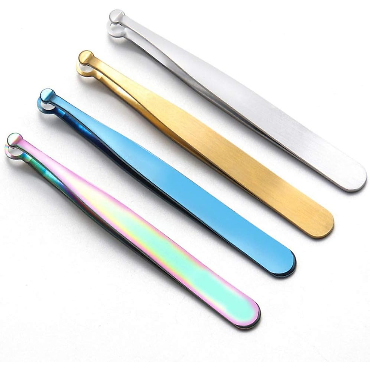 EXCEART Precision Nose Hair Tweezer Stainless Steel Round Head Grooming Scissor Eyebrow Clippers Trimmer for Safely Trim Nose and Ears (Silver)