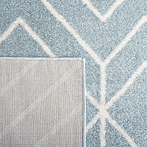 SAFAVIEH Adirondack Collection Runner Rug - 2'6" x 12', Blue & Ivory, Modern Geometric Design, Non-Shedding & Easy Care, Ideal for High Traffic Areas in Living Room, Bedroom (ADR241M)