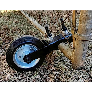 Dawod Gate Wheel for Metal Swing Gate with 1-3/8" Thru 2-1/8" Gate Frames, Gate Support Wheel for Chain Link Fence, Prevent Gate from Dragging, Black(1 Pack)