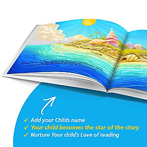 Personalized Story Book by Dinkleboo - "The Mermaids" - For Kids Ages 0-8 Years Old - A Story About Your Daughter or Son Meeting New Magical Friends - Smooth Satin Paper - In Soft Cover (8"x 8")