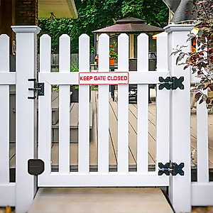 2 Pack Keep Gate Closed Sign, 12"x 3" - .040 Aluminum Sign Rust Free Aluminum-UV Protected and Weatherproof