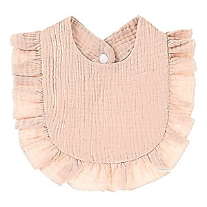 4 PACK Solid Muslin Baby Drool Bibs Set for Unisex Boys Girls Cotton Adjustable Teething Feeding Drooling Bibs (Pink Set)