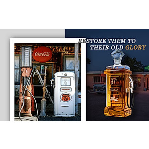 Novoto Whiskey Decanter Set with Glasses, 97's Gas Station & Car Limited Edition, Whiskey Gifts for Men, 850ml & 240ml Whiskey Set, Whiskey Decanter accessories, Wine Decanter Alcohol Gifts for Men