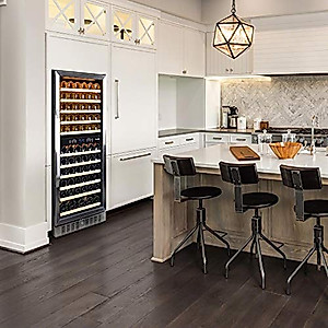 NewAir 24" Wine Cooler Refrigerator, Large 160 Bottle Built-in or Freestanding Dual Zone Wine Cellar in Stainless Steel with Precision Thermostat, and Full Extension Beechwood Shelves