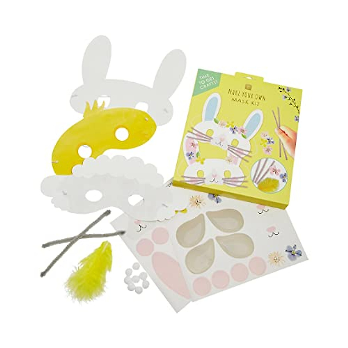 Talking Tables Easter Mask Making Craft Kit for Kids - Pack of 6 | Children Art Supplies, Fun Activities, Decorate for an Egg Hunt, Parade, Creative Gift (TSBUNNY-Masks)