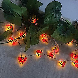 ZLYPSW 20 LED Ladybug Shape String Lights Battery Holiday Wedding Christmas Decoration lamp for Home Balcony Courtyard Garden