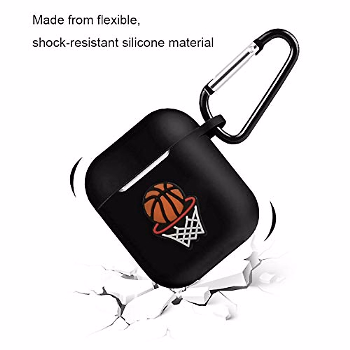 AirPods Case, Premium TPU Shockproof Protective Cover for AirPods 2 & 1, AirPods 2 & 1 Charging Case Headphone Case with Keychain - Basketball 2