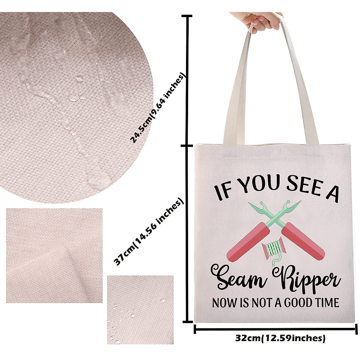 TSOTMO Quilting Gift Sewing Accessories Tote Bag For Quilter Sewing Lover Gift Sewing Gift For Women Tailor Gift Sewer Gifts for Costume Designer (Seam Tote)