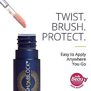 Brush On Block Protective Lip Oil, Broad Spectrum SPF 32 Sunscreen, Nude Tint