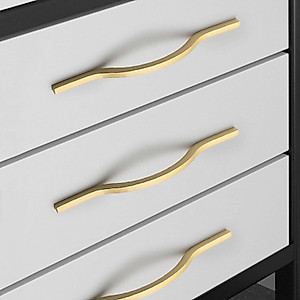 Gold Cabinet Knobs, Brass Double Hole Extended Handle, for Kitchen Cupboard Doors, Closet, Dresser Drawer (Color : C)