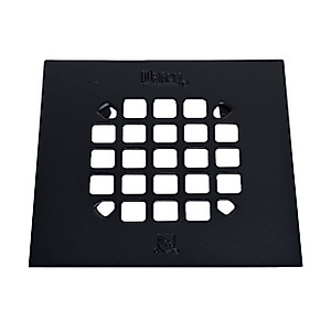 Oatey Universal 4-1/4 in. Square Snap-Tite Shower Strainer, Matte Black