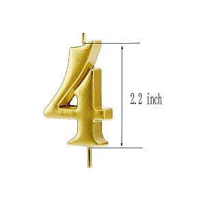 Mart 45th Birthday Candles,Gold Number 45 Cake Topper for Birthday Decorations