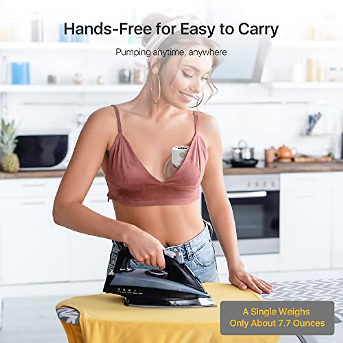 Goldeep Wearable Breastfeeding– Hands Free Portable,3 Modes & 12 Levels Electric Breast Pump – LCD Screen, No Leakage, Low Noise, 27mm Default/24mm Flange