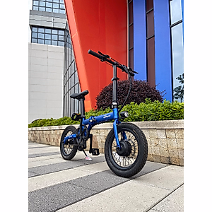 QUALISPORTS Nemo Folding Electric Bike Compact Ebike 250W Front Hub Motor 36V 7Ah Removable LG Battery Lightweight 16" Single Speed Foldable Bicycle City Commuter UL 2849 Certified 34 Pounds