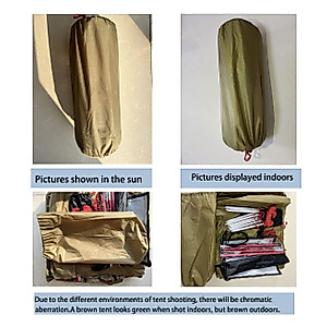 Vilemoon Tipi Hot Tent with Fire Retardant Stove Jack for Flue Pipes, 2~3 Person, Lightweight, Teepee Tents for Family Team Outdoor Backpacking Camping Hiking (Brown)