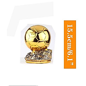 Oggo World Footballer Golden Ball Award Soccer Trophies Model Art Trophies for Collections, Souvenir, Fans, Home Decoration, Gift, Desk Decorations