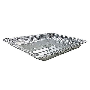 Pack of 15 Disposable Aluminum Broiler Pans – Good for BBQ, Grill Trays – Multi-Pack of Durable Aluminum Sheet Pans – Ribbed Bottom Surface - 13.40" x 9" x 0.85"