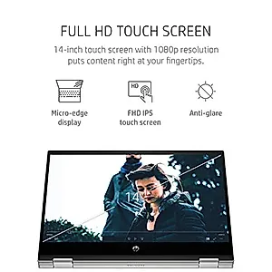 HP Pavilion x360 14 2-in-1 Laptop, 10th Generation Intel Core i5-10210U Processor, 8 GB Ram, 512 GB SSD Storage, 14” Full HD Touch Screen, Windows 10 Home, Backlit Keyboard (14-dh1021nr, 2020)