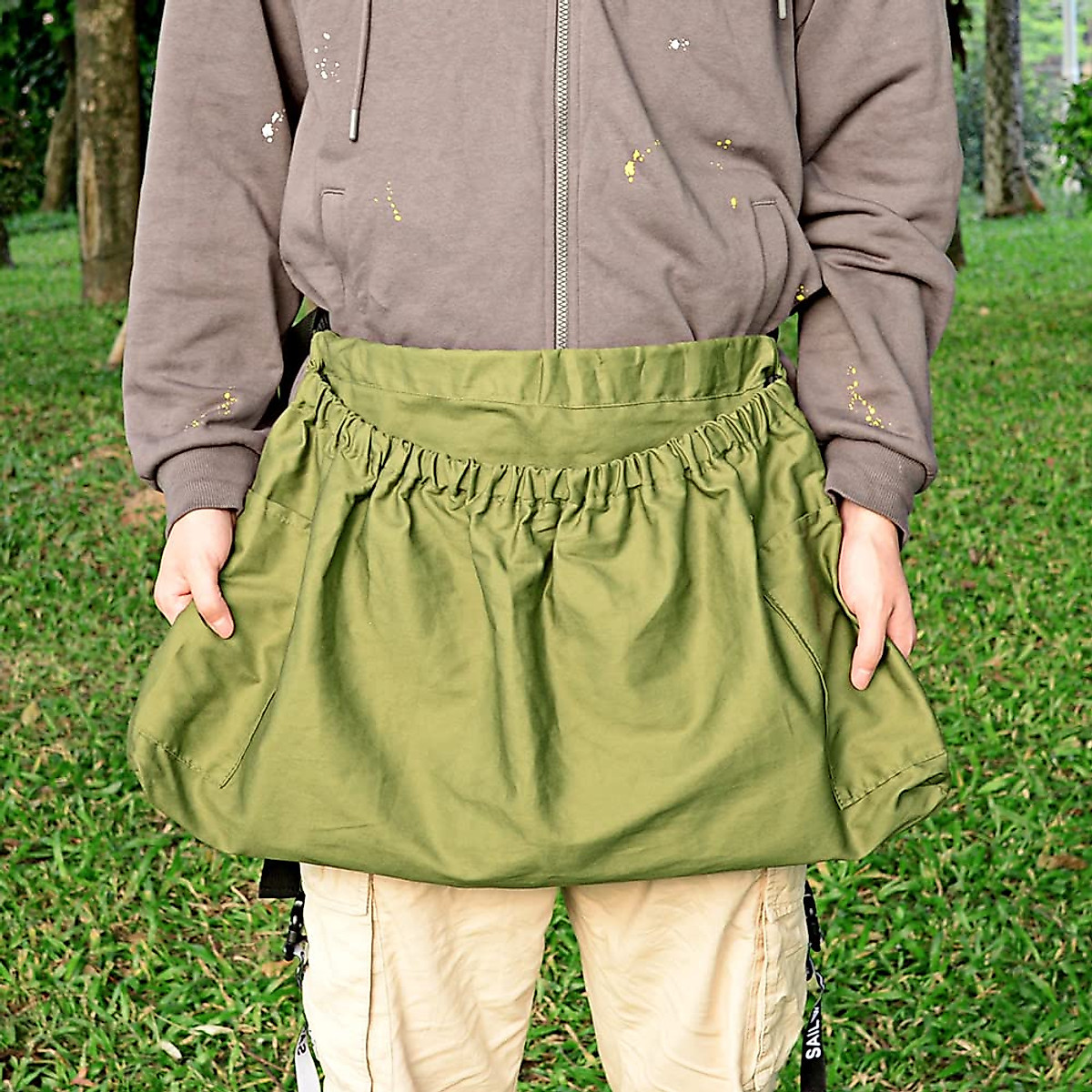 Harvesting Apron,Garden Harvest Apron,Perfect for Weeding,Vegetables,Fruits,Berry Picking,Gathering Eggs Herb,Canvas Harvest Apron Waist Belt for Gardeners Women Men with 2 Pockets Handsfree
