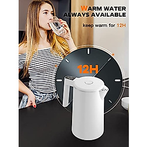 JOYHILL Electric Kettle Temperature Control,6 Variable Temperature Tea Kettle, Stainless Steel Interior 12 Hours Keep Warm,1500W Hot Water Boiler with STRIX Thermostat and Boil-Dry Protection,White