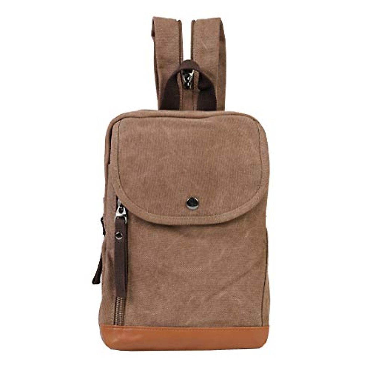 JIAO MIAO Mini Canvas Backpacks Casual Strong Small Packback Daypack,181002-Brown