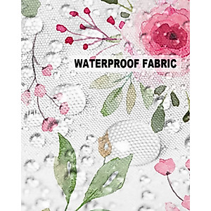 ALAGEO Outdoor Waterproof Pillow Covers for Patio Furniture Pink Flowers Decorative Throw Pillow Cover Spring Style Floral Pillowcases Set of 2 Cushion Case for Sofa Couch Chair Home Decor 18x18 inch