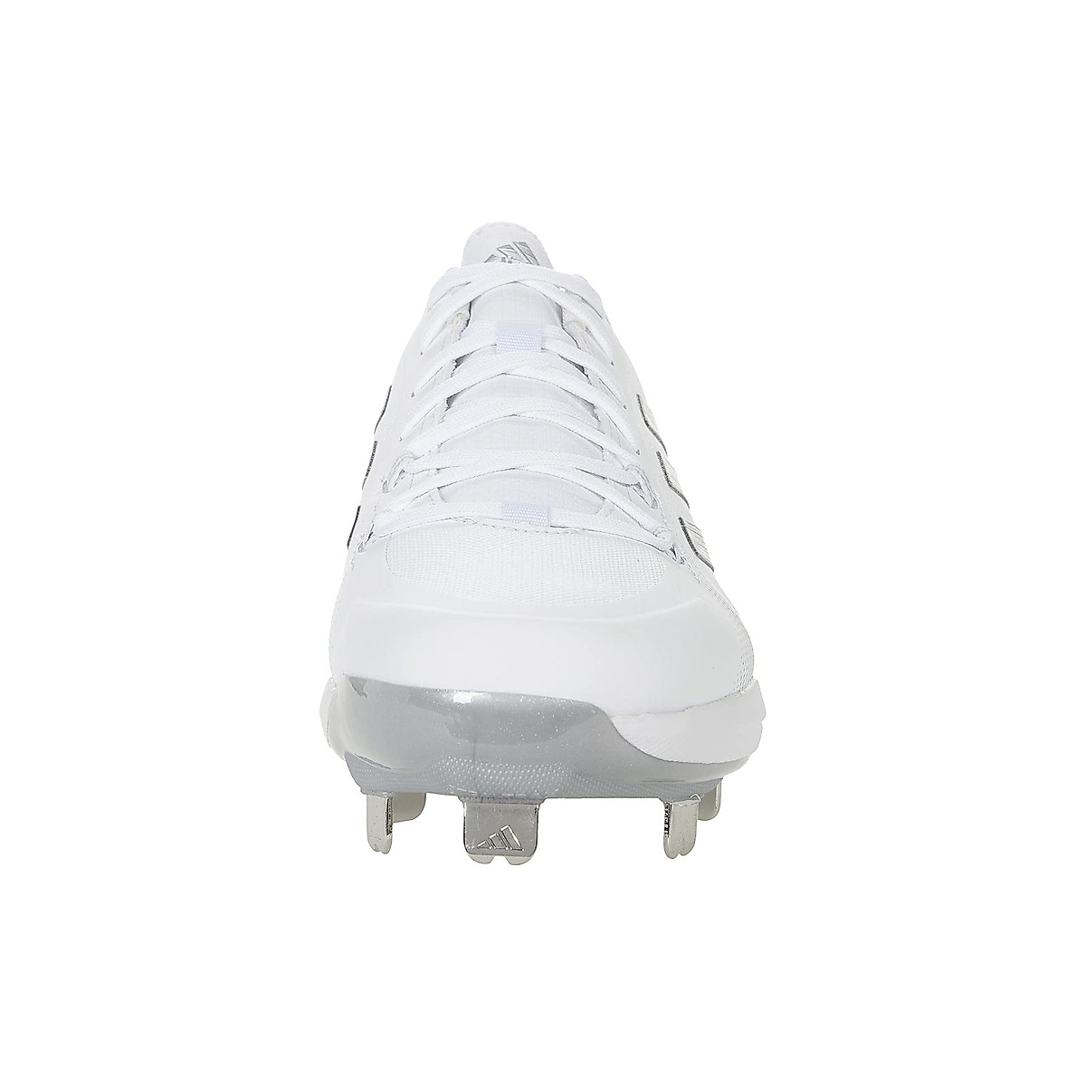 adidas Women's Purehustle 2 Baseball Shoe, White/Silver Metallic/Silver Metallic, 8