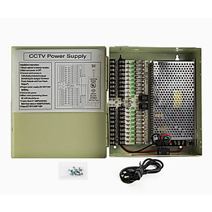 18 Output 29 Amp 12V DC CCTV Distributed Power Supply Box for Security Camera, UL Listed
