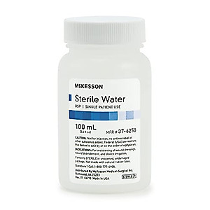 McKesson Steril Water 100 mL 48 Bottles of Irrigation Solution for Wound Debridement Bottles of Sterуle Irrigation Water Not for Injection DO NOT Ship to California
