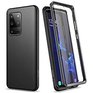 SURITCH Phone Case for Samsung Galaxy S20 Ultra 6.9-inch, Front Cover with Built-in Screen Protector Full-Body Protection Shockproof TPU Bumper Protective Case for Girl Women Cute, Lavender Marble
