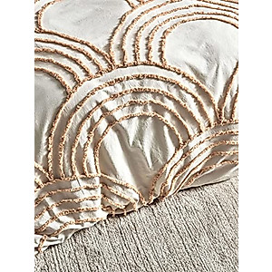 3 Piece Tufted Cotton Duvet Cover Set, Boho Bedding Queen King Comforter Cover with Pillowcases by Craft Aura (Full/Double 80x90 Inches)