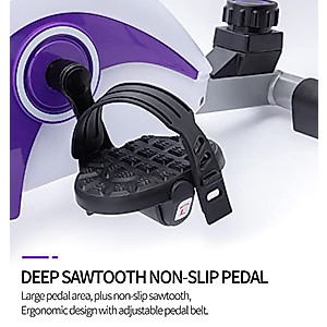 INSGYM Sitting Mini Exercise Bike - Recumbent Exercise Bikes for Home Steppers Exercise for Seniors While Sitting Under Desk Bike Exercise Equipment Hands Bike Pedal Exerciser IPE210 (Purple/White)