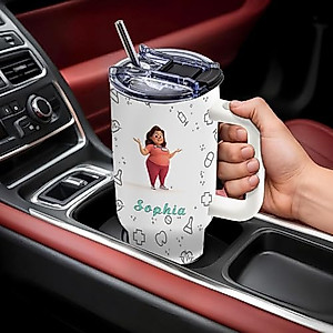 Personalized Nurse Tumbler 40oz -bariatric nurse-Custom Name Insulated Travel Mug with Handle & Straw, Gift for Nurses, Medical Workers, Appreciation, Mother's Day LmfBoT