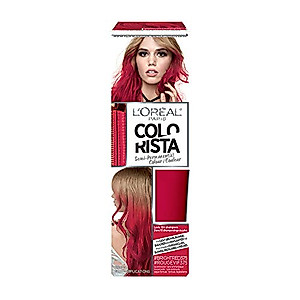 L’Oréal Paris Colorista Semi-Permanent Hair Color for Platinum, Light and Medium Blondes, Bleached hair or Highlighted Hair, Bright Red