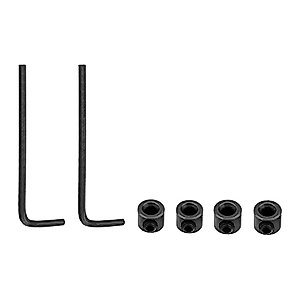 uxcell Drill Bit Stop Set 4mm/6mm I.D. Carbon Steel Bit Depth Holder with Hex Wrench for Set Screws Woodworking Tool Kit