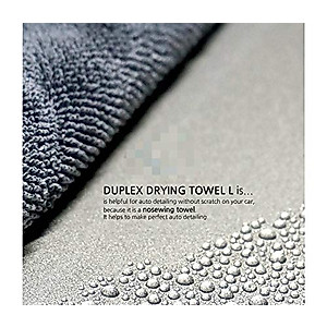 Microfiber Car Drying Towel, 1300GSM Superior Absorbency Twist Loop for Drying Cars, Trucks, and SUVs (Gray, 20"x32")