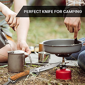 Bundle of 2 items - Grand Way Hunting Folding Knife with Rosewood Handle - Black Pocket Knife - Serrated Sharp 3,5" Blade Folding Knives - EDC Pocket Knife - Foldable Long Blade- Birthday Gifts