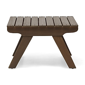 GDFStudio Outdoor Wooden Side Table, Gray Finish