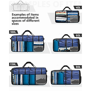 Gonex 60L Foldable Travel Duffel Bag Water & Tear Resistant, Black