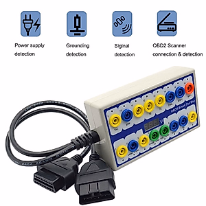 OBD2 Breakout Box, OBDII Diagnosis Scan Tool, Auto Car Diagnostic Connector, 16Pin CAN Fault Breakout Box Protocol Detector with Line Signal